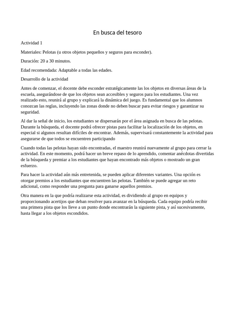 En Busca Del Tesoro | PDF