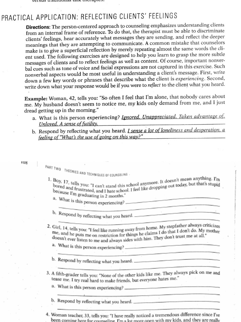 Reflectivelisteningpractice | PDF