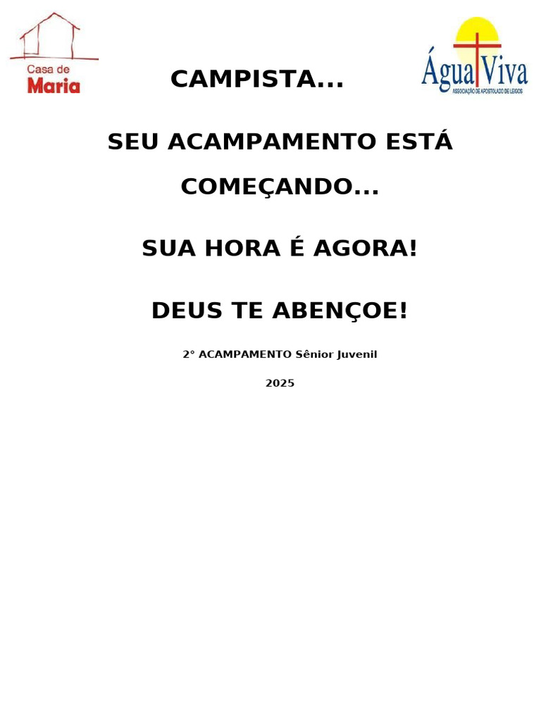 Seu Acampamento Comec?a Agor | PDF