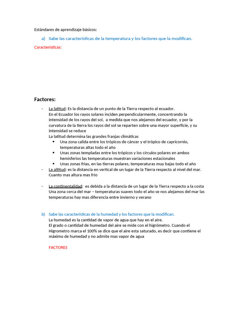Factores que Afectan Temperatura y Clima | PDF | Ecuador | Clima