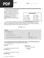 Dimensional Analysis Practice Answers | PDF