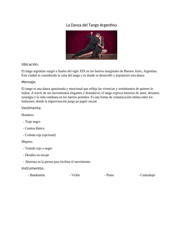 La Danza Del Tango | PDF