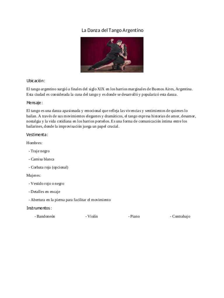 La Danza Del Tango | PDF