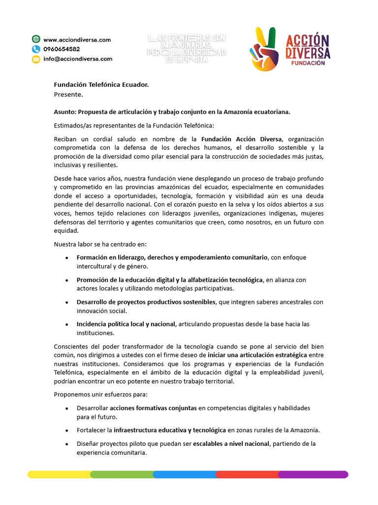 Oficio Fundacion Telefonica Ecuador Signed | PDF | Ecuador