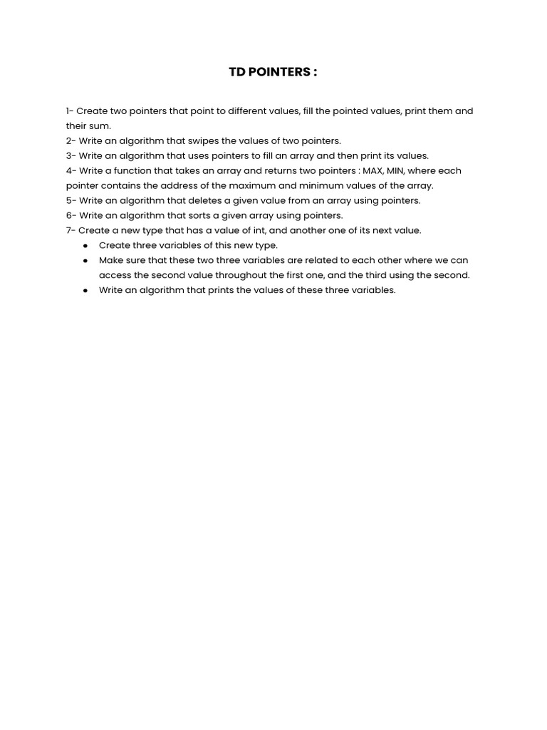 TD Pointers | PDF
