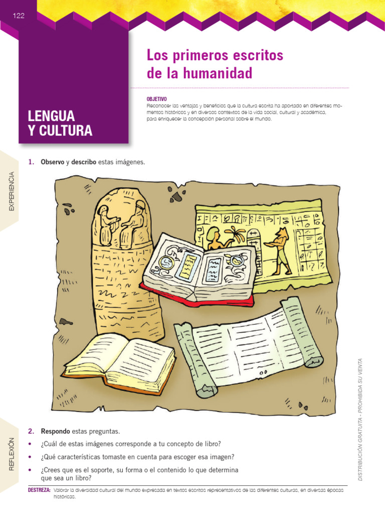Los primeros escritos (actividad de lectura) | PDF | Libros | Bibliotecas