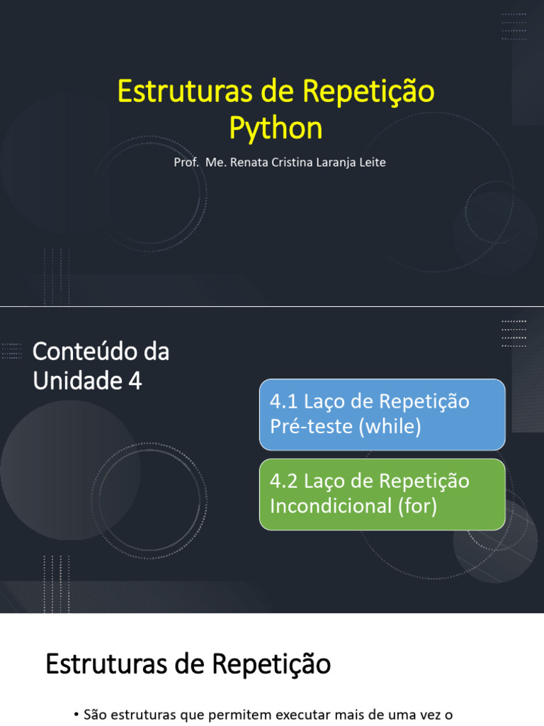 Estruturas De Repetição Em Python Pdf Python Linguagem De