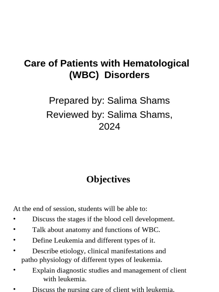 Understanding WBC Disorders and Leukemia | PDF | Lymphatic System ...