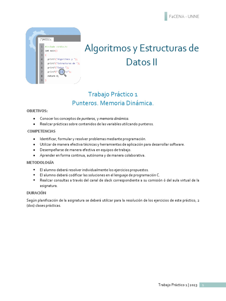 TP1-Punteros - Memoria Dinámica | PDF | Puntero (Programación de ...
