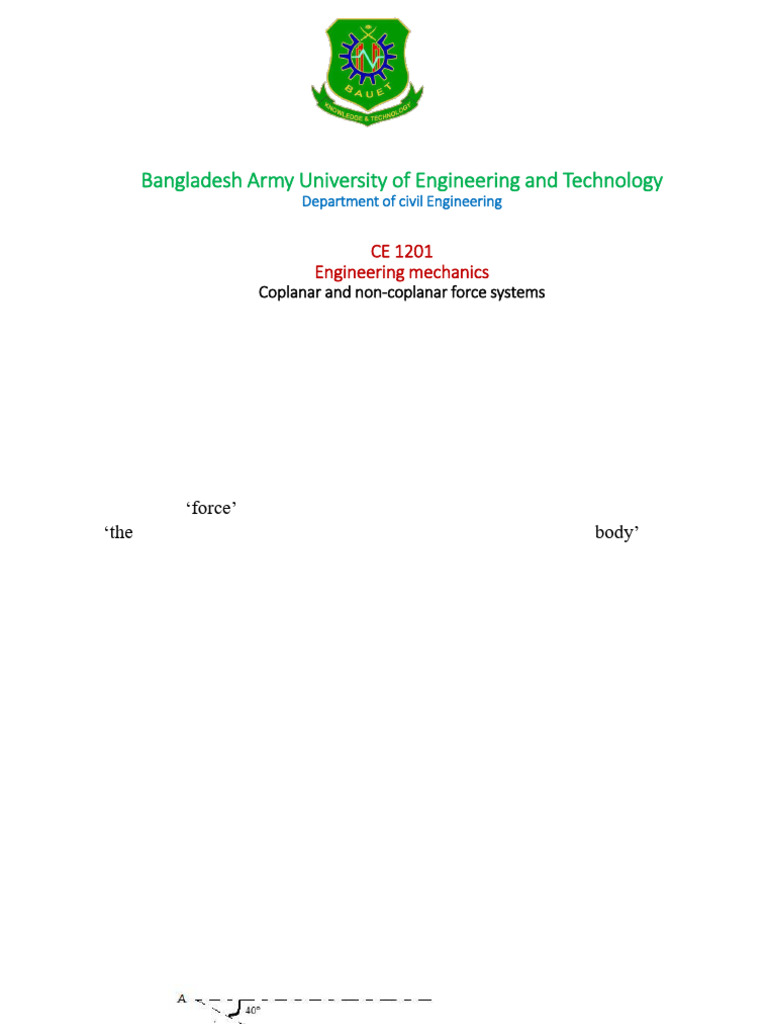 Coplanar and Collinear Force Systems | PDF | Force | Physical Quantities