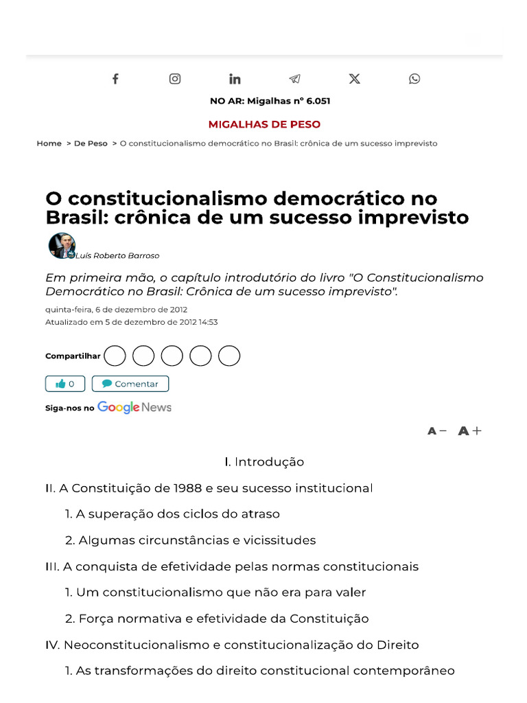 Texto de Luis Roberto Barroso | PDF