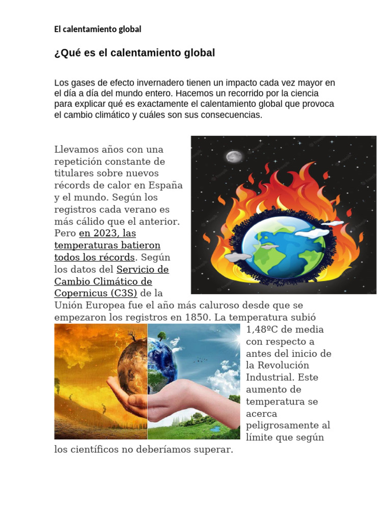El Calentamiento Global | PDF