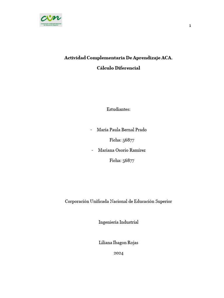 (ACA) Calculo Diferencial | PDF | Derivado | Función (Matemáticas)