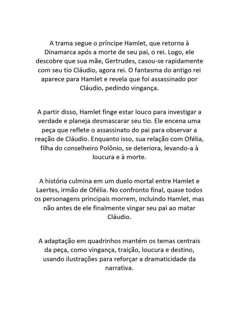 A Trama Segue o Príncipe Hamlet | PDF | Aldeia