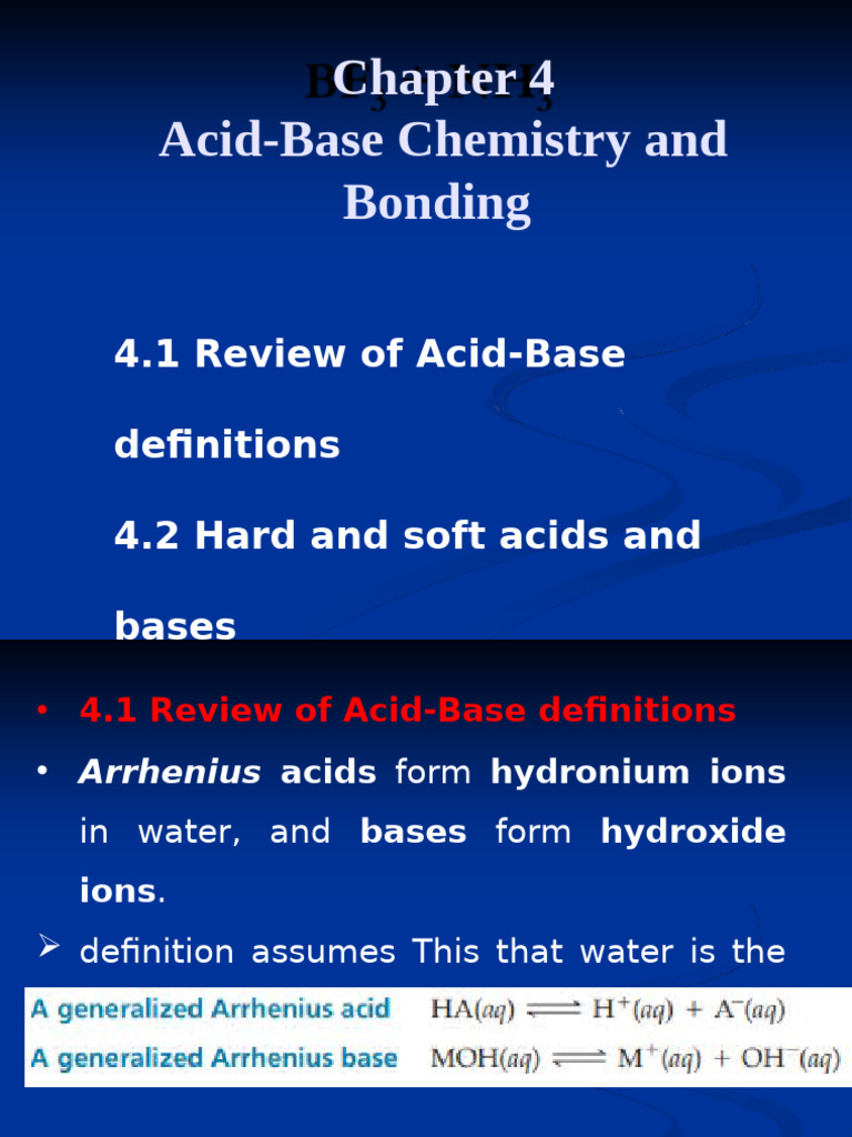 Chapter 4 Acid Base Theory Lecture Note | PDF | Molecules | Analytical ...