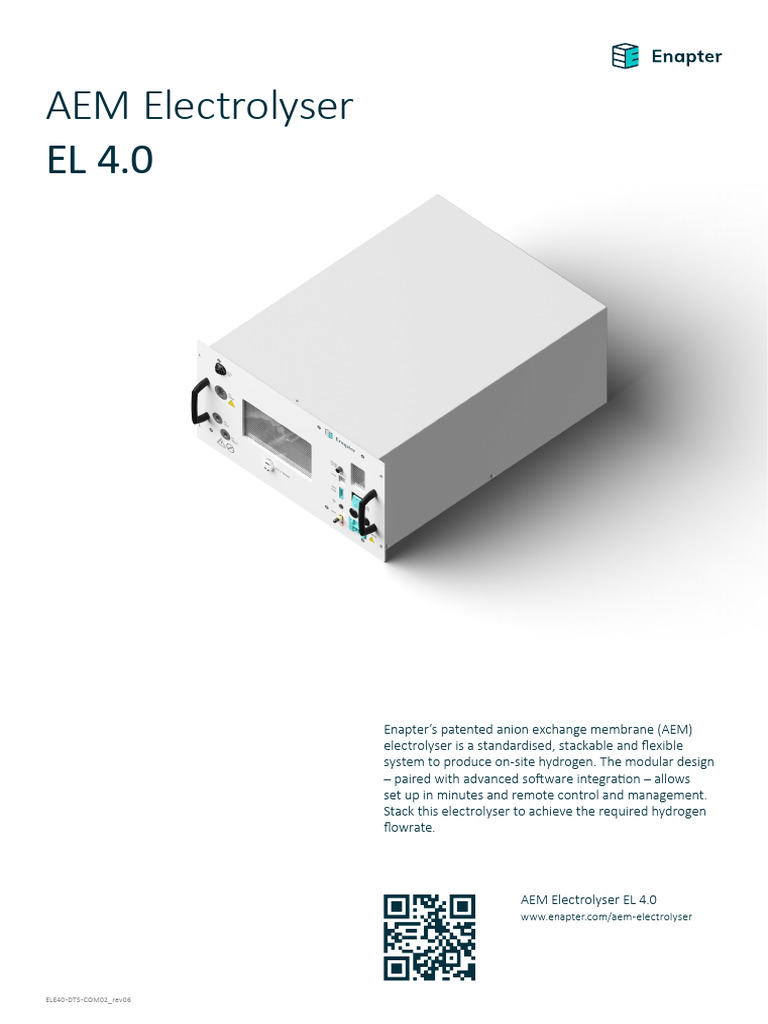 Enapter Datasheet EL40 EN | PDF | Chemical Industry | Industrial Gases