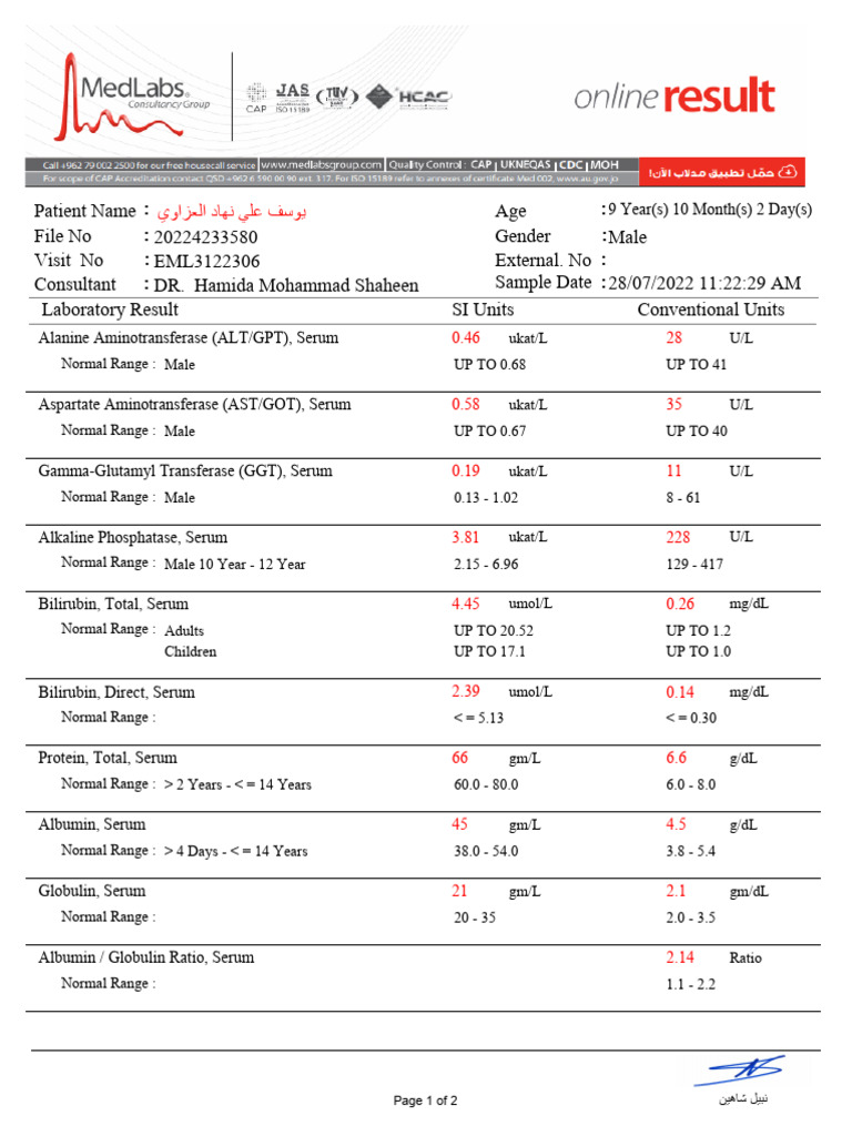 EML3122306 DR. Hamida Mohammad Shaheen Male 28/07/2022 11:22:29 AM Sample Date External. No ...