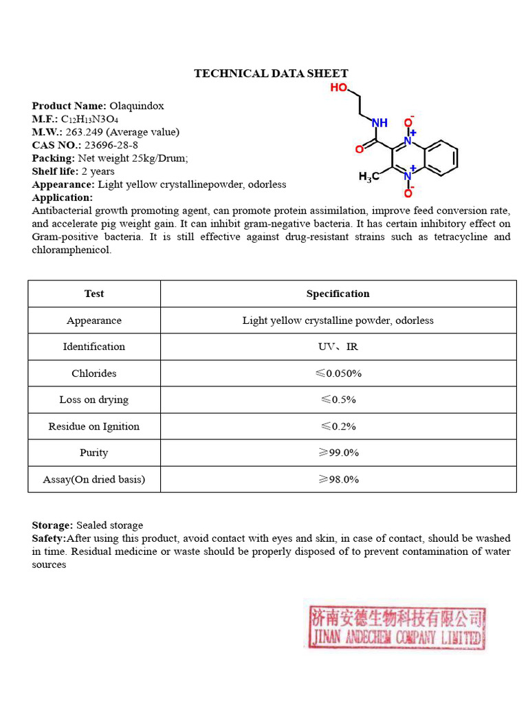 Olaquindox TDS | PDF