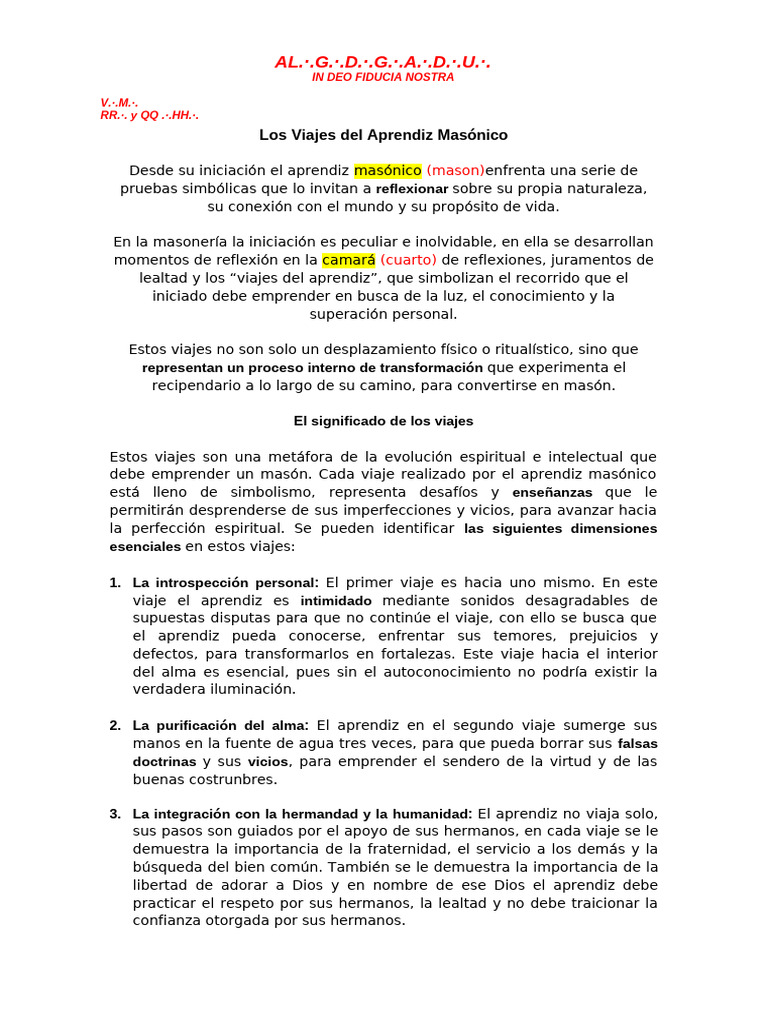 2 - Ensayo Sobre Los Viajes Del Aprendiz Mason | PDF | Masonería