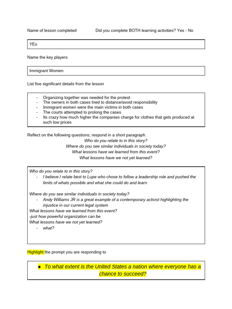 Exit Ticket - Lesson Reflection | PDF