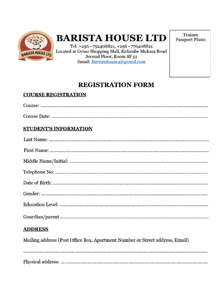 Headed & Registration Form-1 | PDF