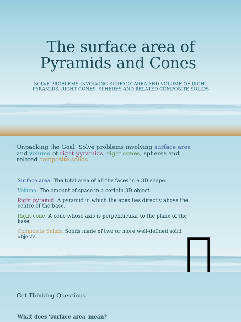 Surface Area of Pyramids and Cones | PDF | Area | Triangle