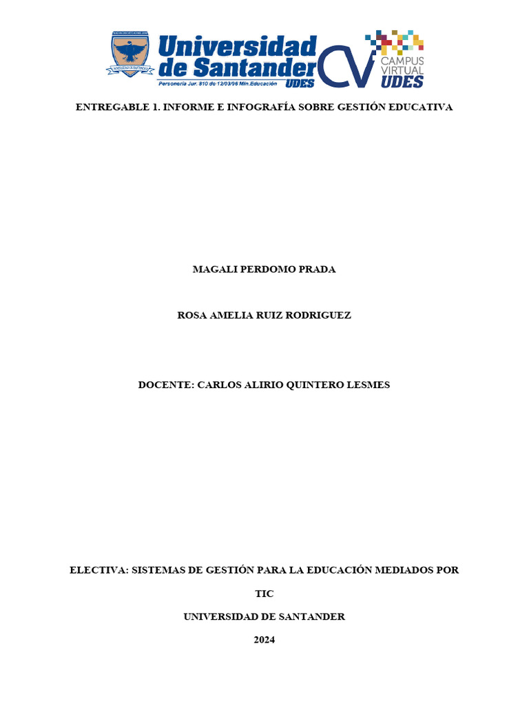 Informe Electiva Sistemas de Gestión | PDF | Enseñando | Pedagogía