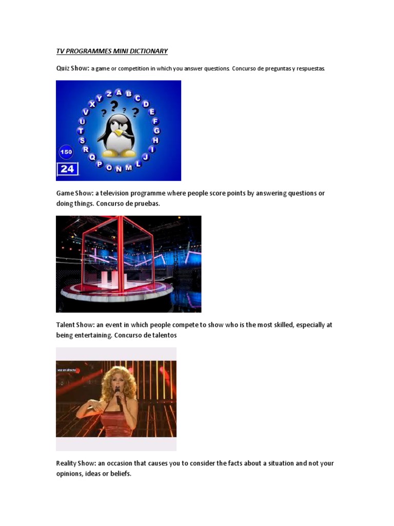 TV Programme Types Explained | PDF