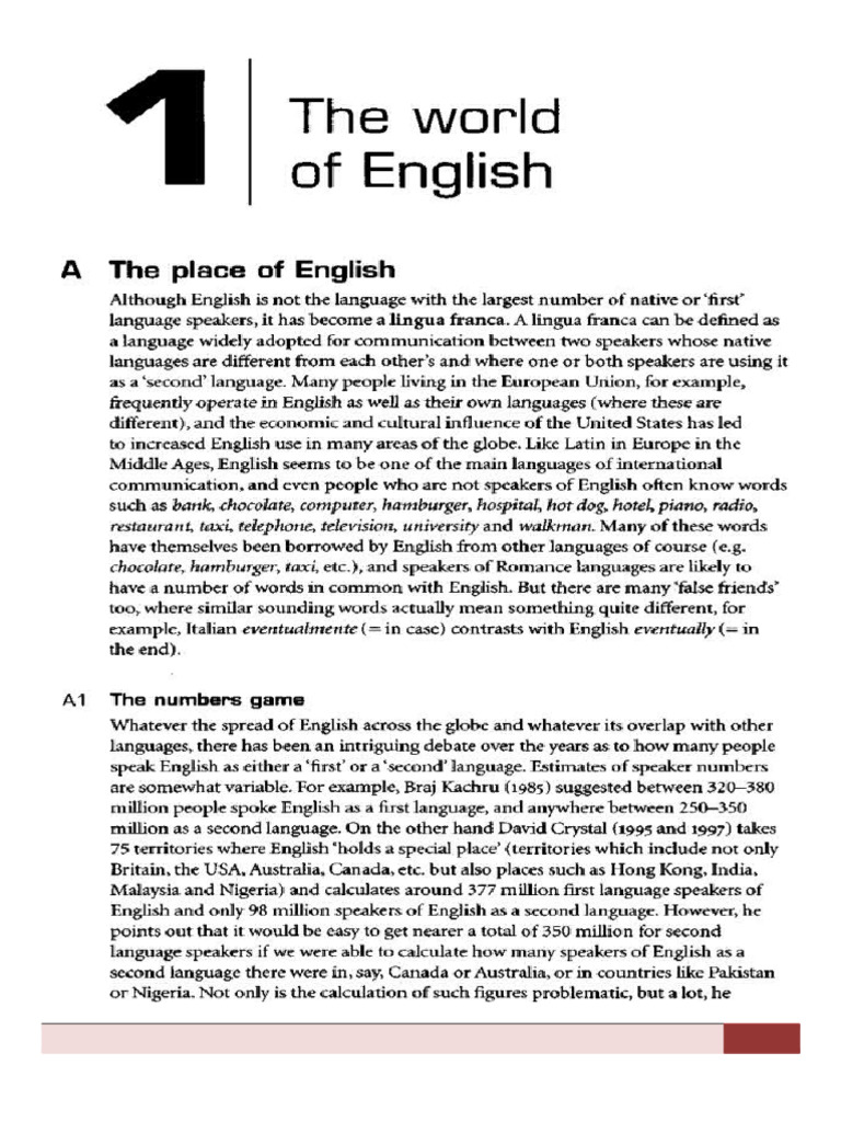 The World of English Chapter 1 | PDF