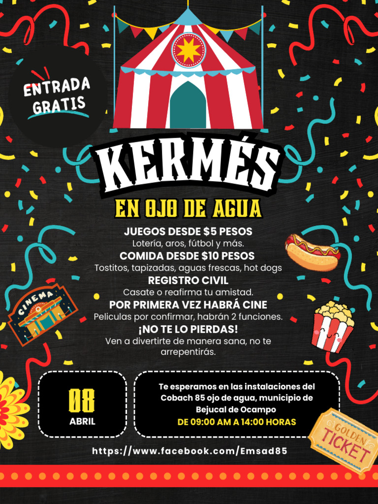 Flyer o Volante Kermés Feria Festival o Bazar Mexicano Por Fiestas ...