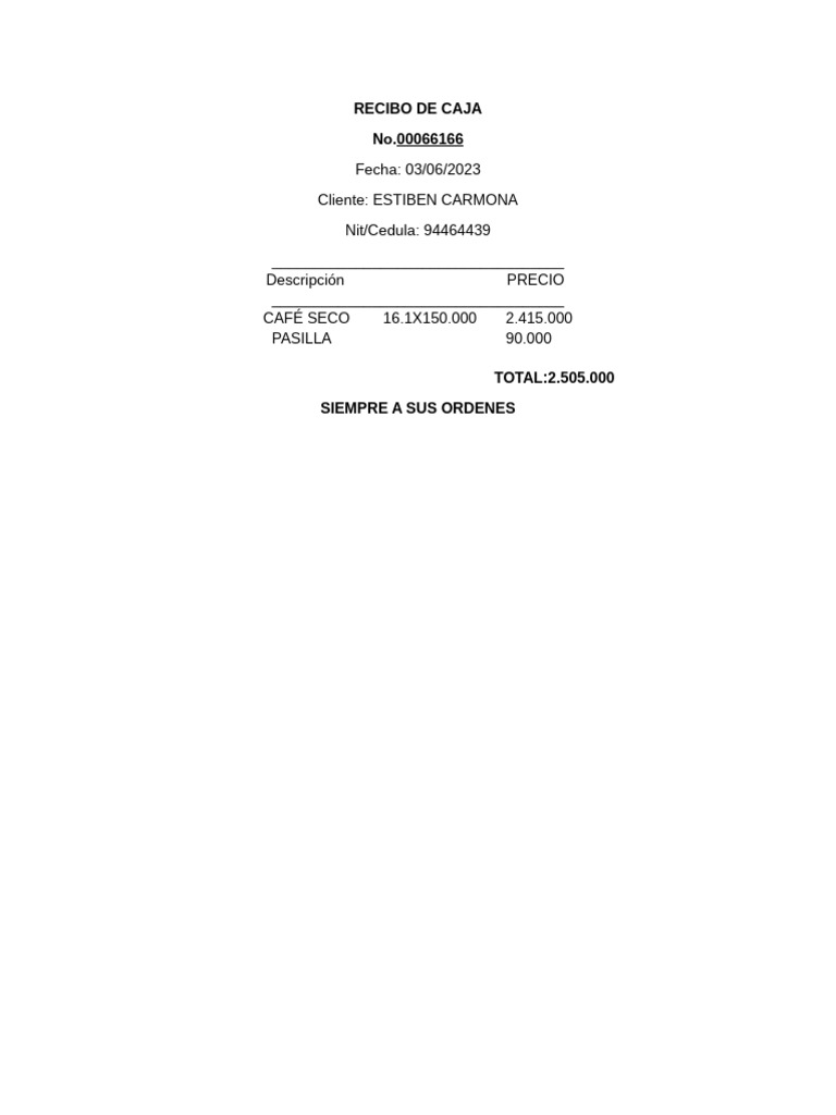 Recibo de Caja | PDF