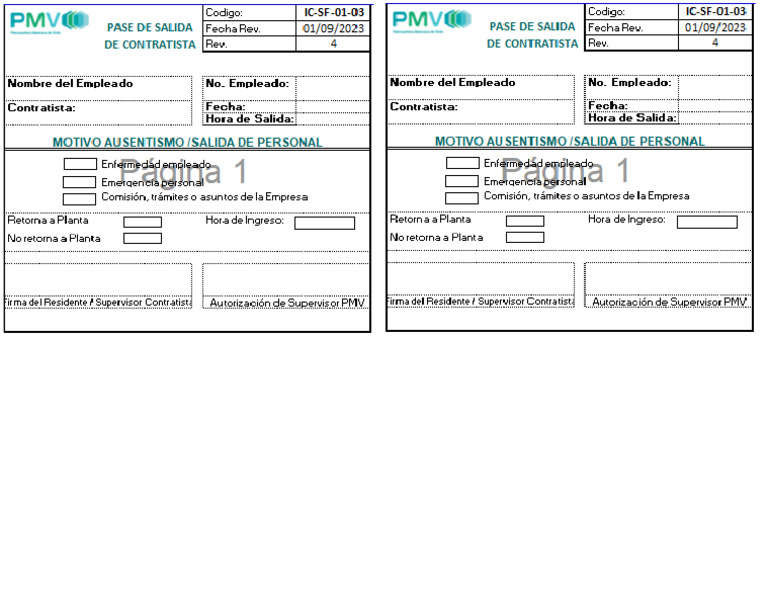 Pase de Salida | PDF