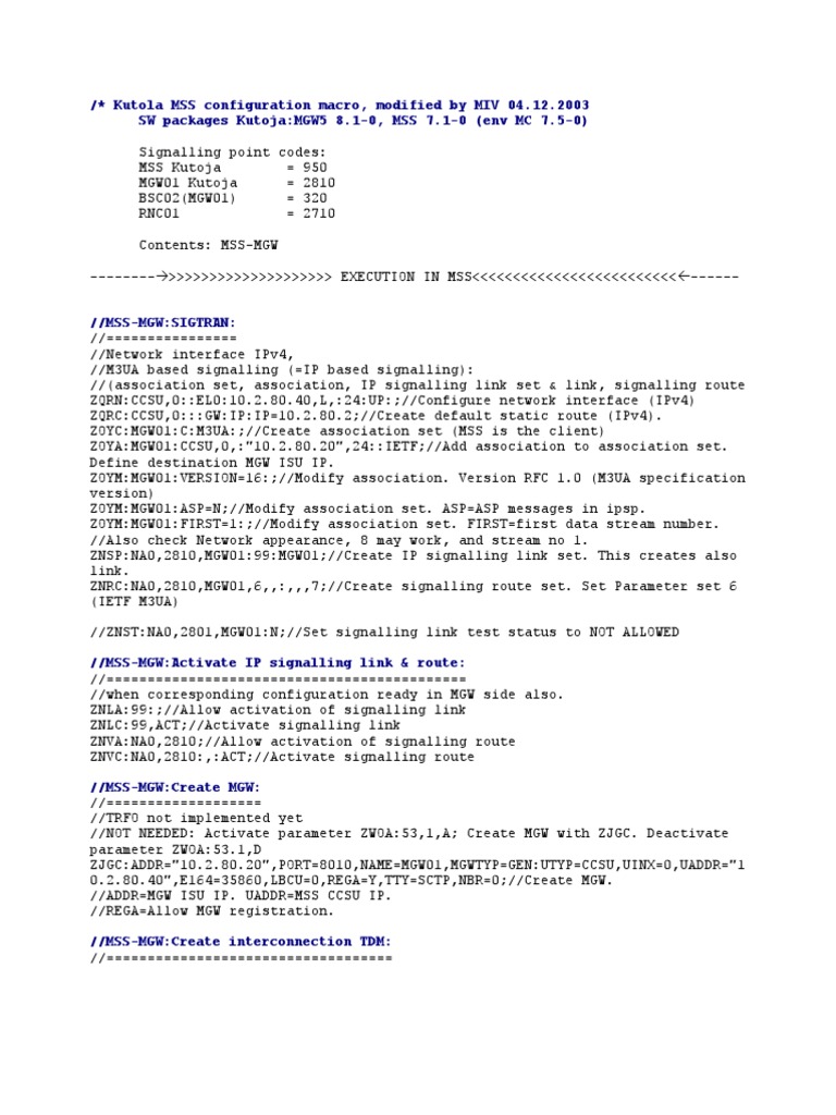 MSS MGW MC Interface | PDF | Networks | Communications Protocols