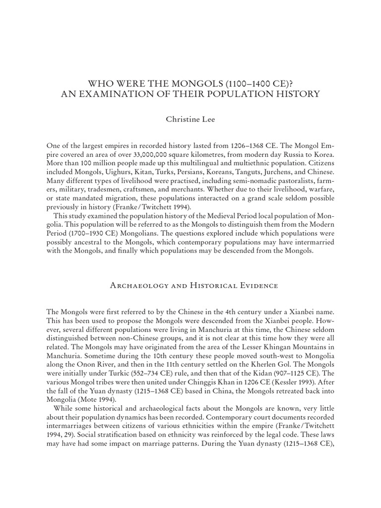 Who_were_the_Mongols_1100_1400_CE_An_exa | PDF | Dental Anatomy