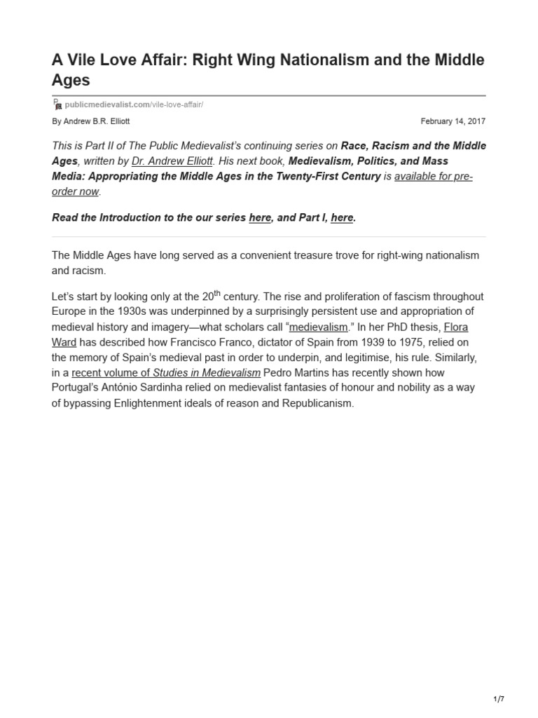 ELLIOT, Andrew. A Vile Love Affair Right Wing Nationalism and The ...