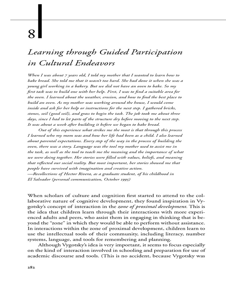 The Cultural Nature of Human Development - (8 Learning Through Guided Participation in Cultural ...