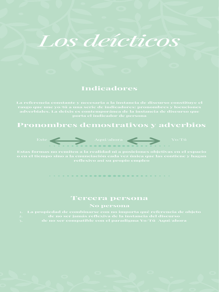 Infografía Los Deícticos | PDF