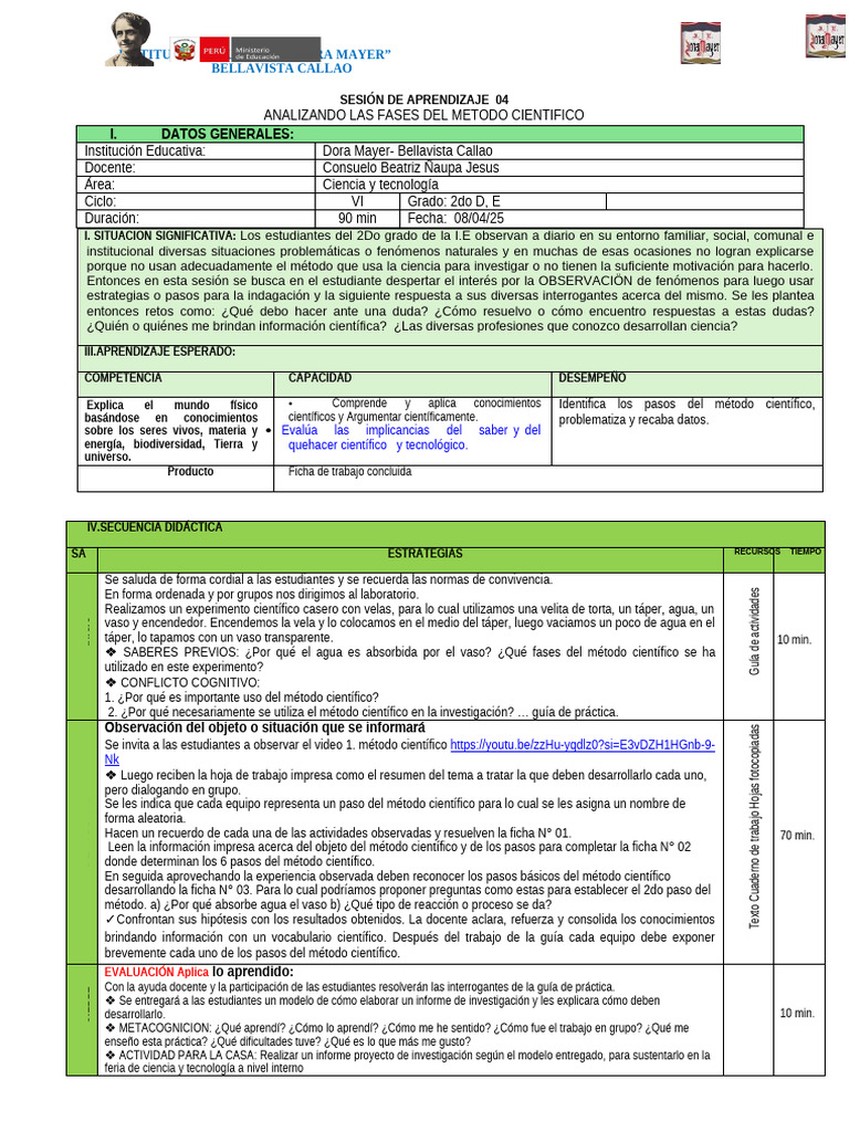 Sesión 04cyt Ibim Ñaupa2do | PDF | Método científico | Experimentar