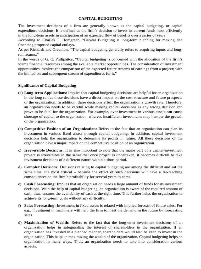 Understanding Capital Budgeting Essentials | PDF | Net Present Value ...