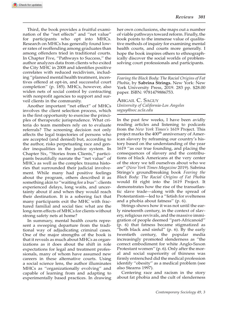 Fearing The Black Body The Racial Origin | PDF | Recidivism | Sociology