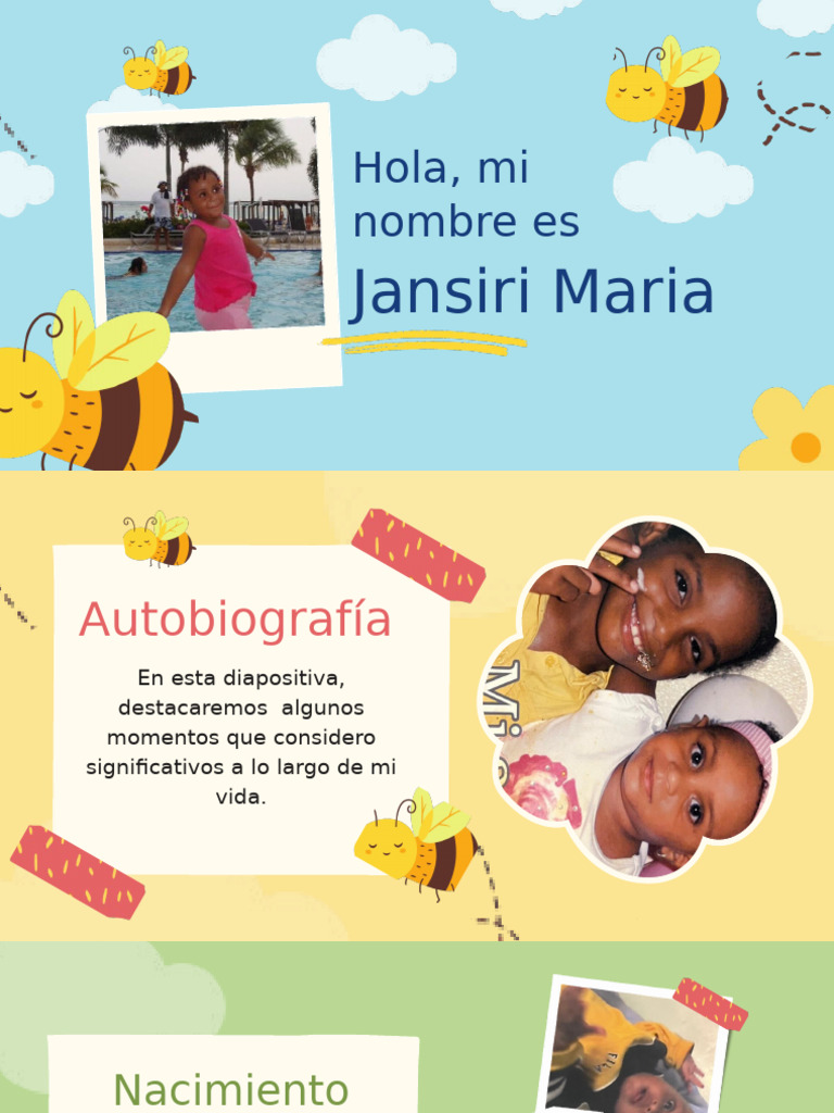 Presentación Biografía Acerca de Mi Infantil Divertido Colorido | PDF