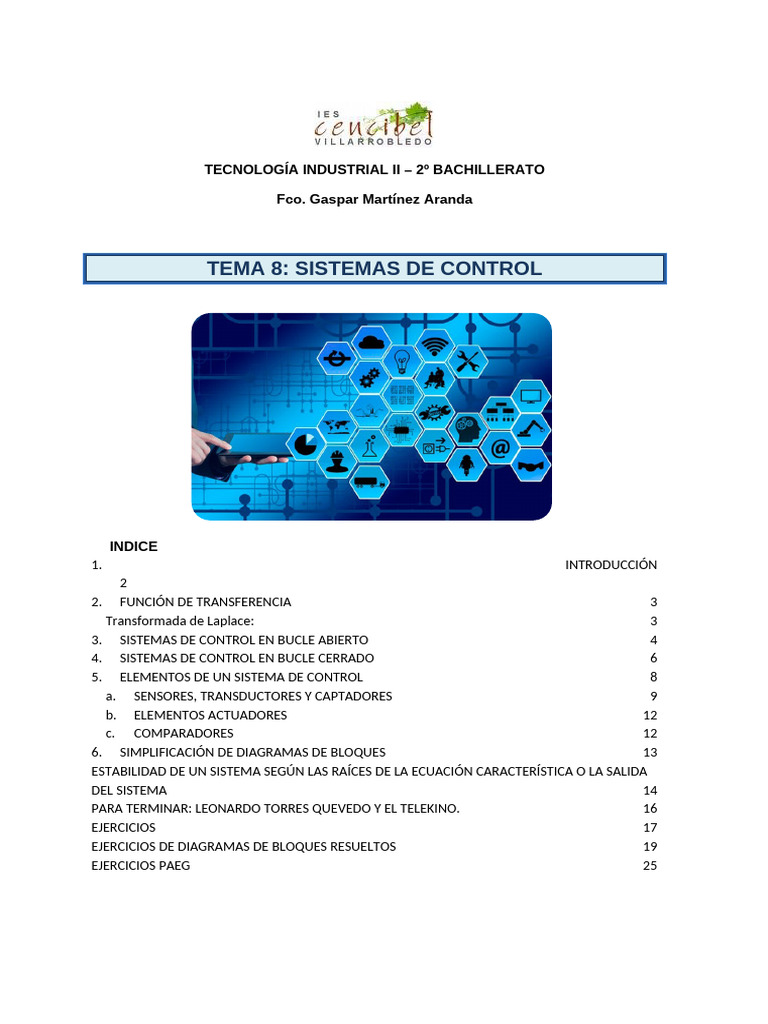 Tema 8 Sist Automaticos 2425 | PDF | Sistema de control | Sensor