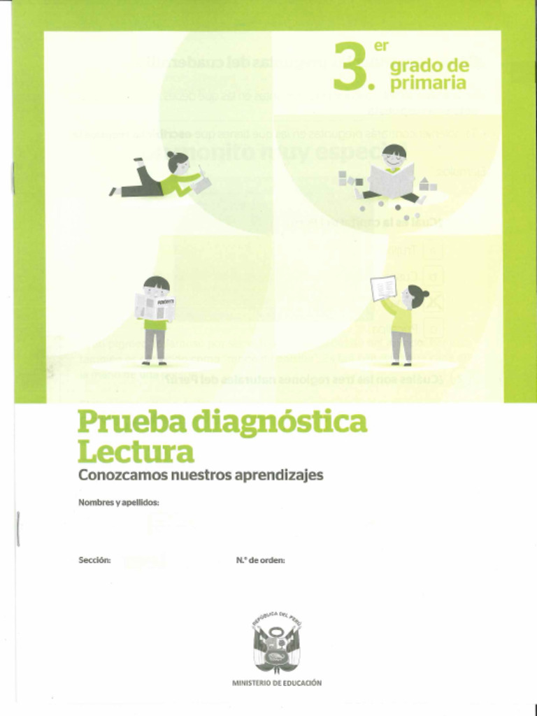 Prueba Diagn Stica de Lectura 3er Grado Primaria | PDF