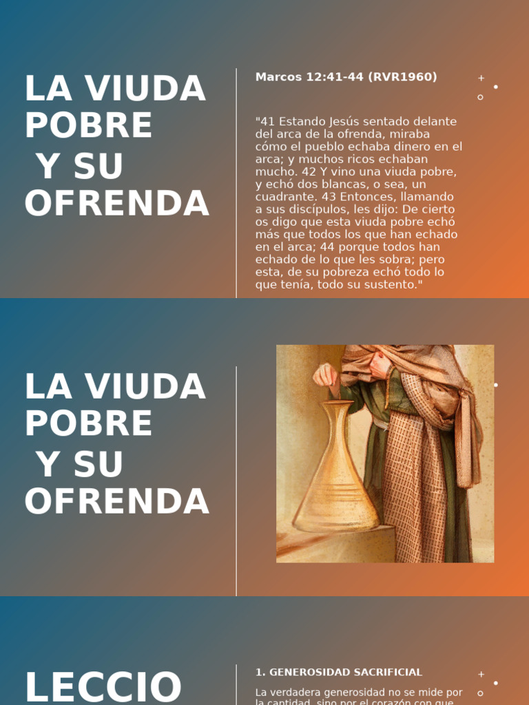 La Viuda Pobre y Su Ofrenda | PDF