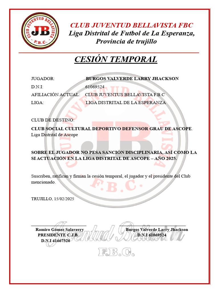 Cesión Temporal | PDF