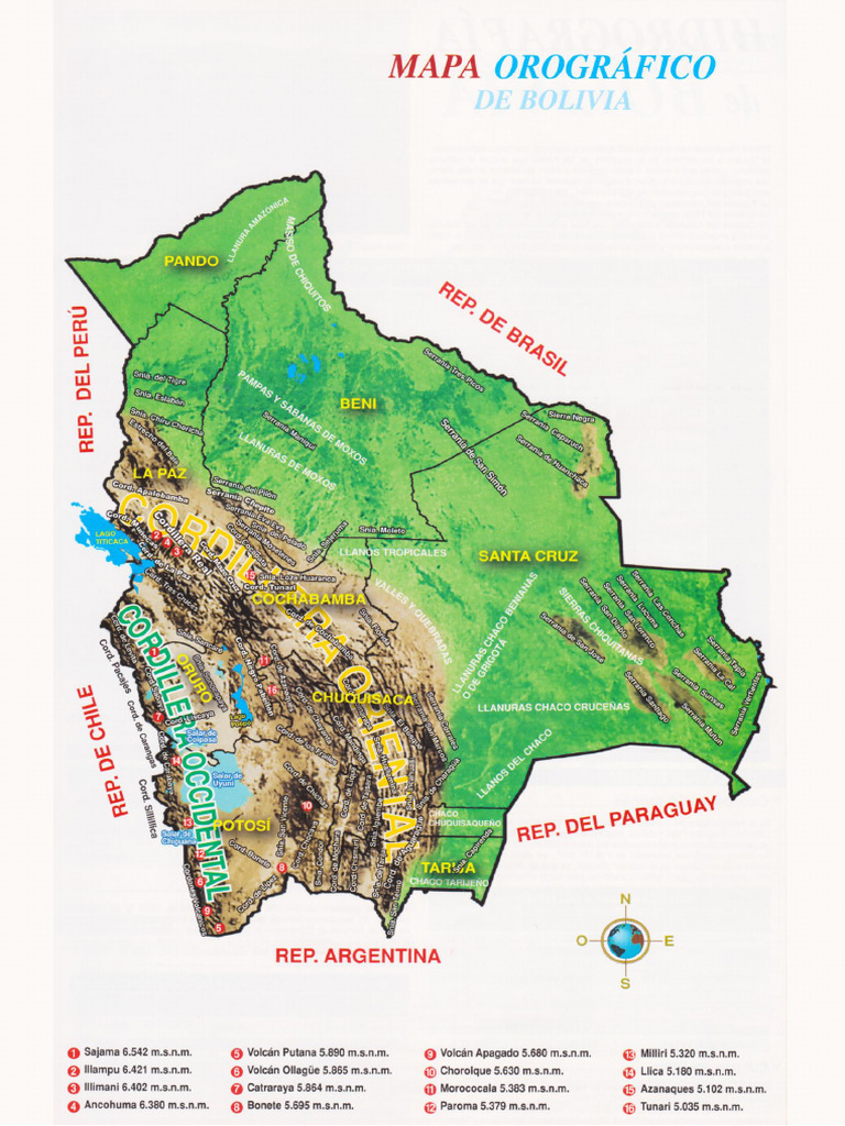 Mapa Orografico de Boivia PDF | PDF