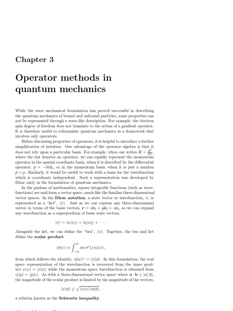 Operator Methods in Quantum Mechanics | PDF | Wave Function | Quantum Mechanics