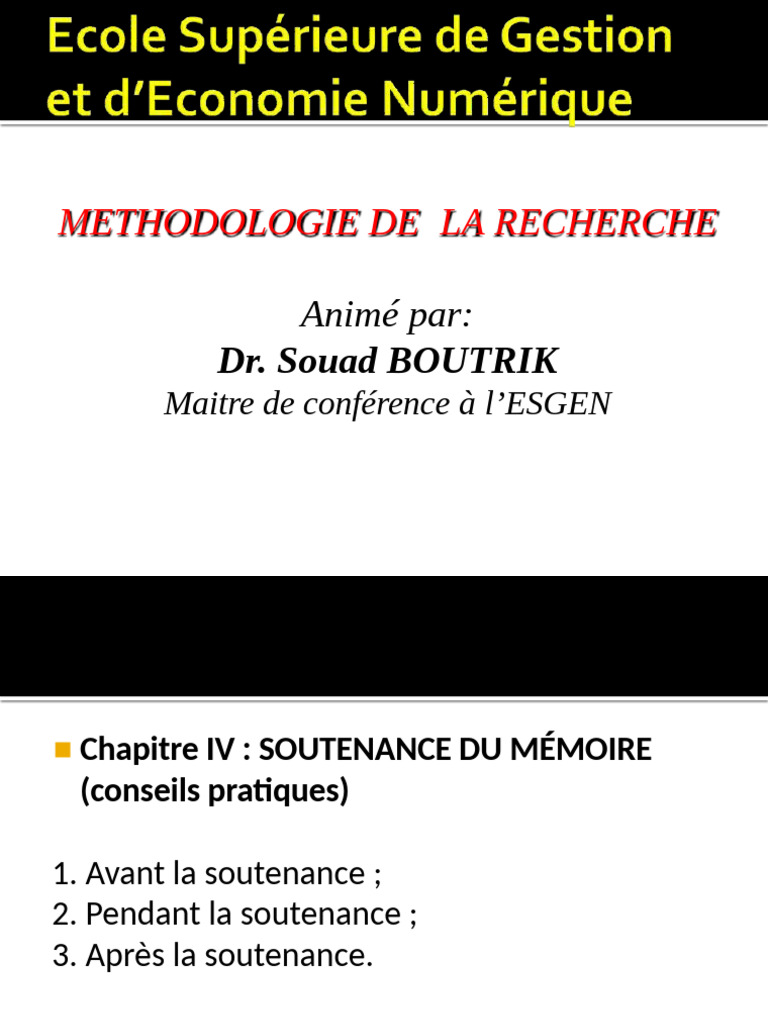 Chapitre 4 LA SOUTENANCE | PDF | la communication