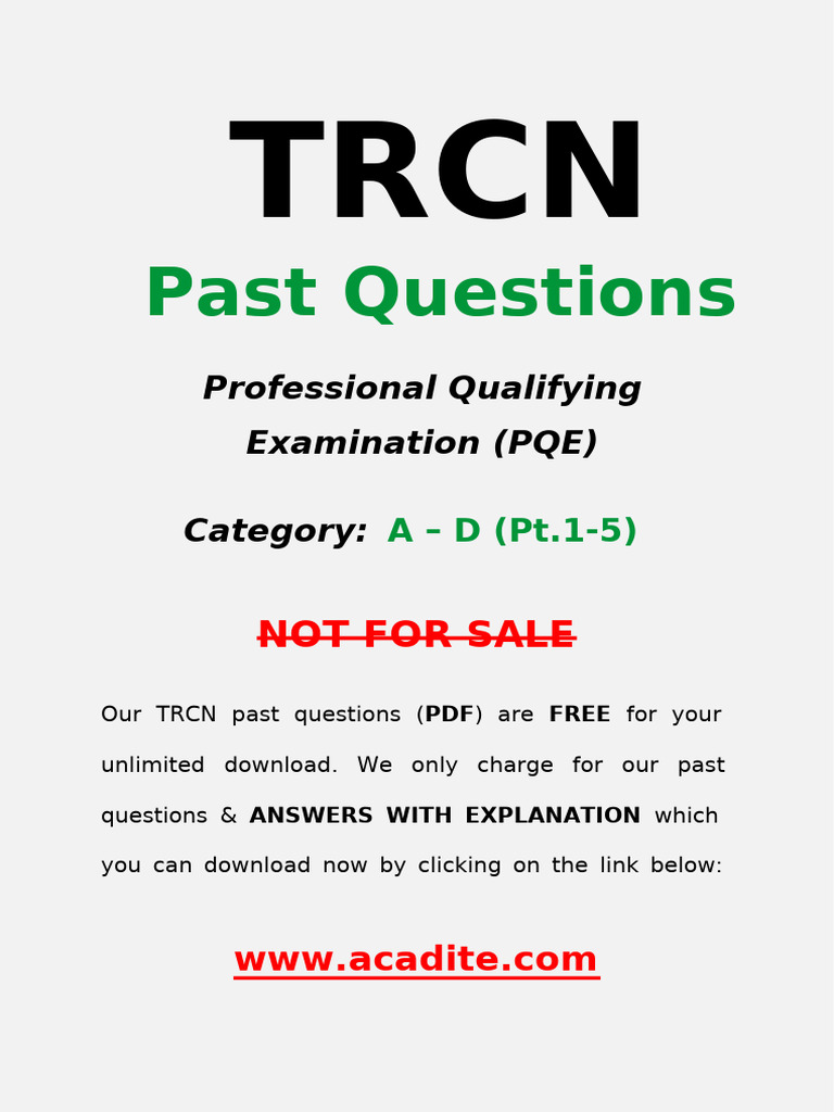 Trcn-Past-Questions-1-5 (1) Conv | PDF | Teachers | Learning