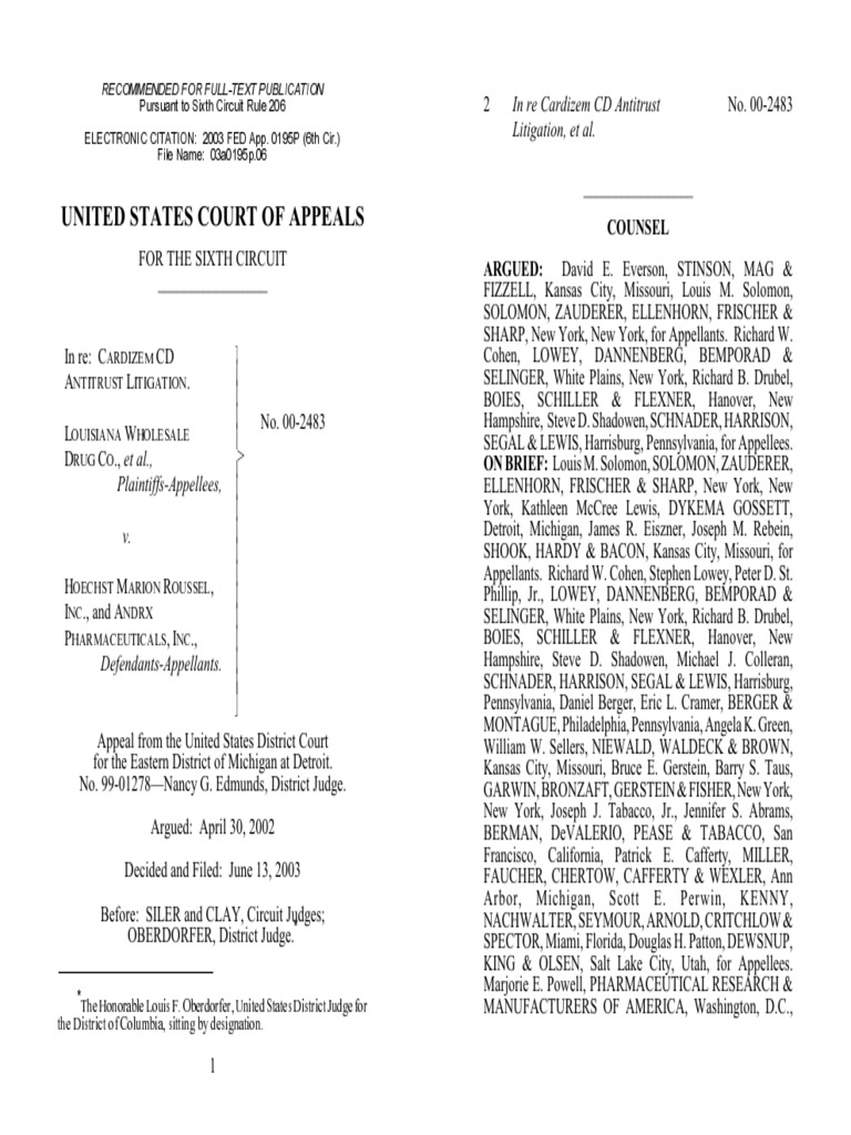 Andrx V Kroger (6th Circuit) | PDF